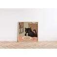 Cute Cat Eating Pasta Colorful Black Kitten with Spaghetti Kitchen Wall ...