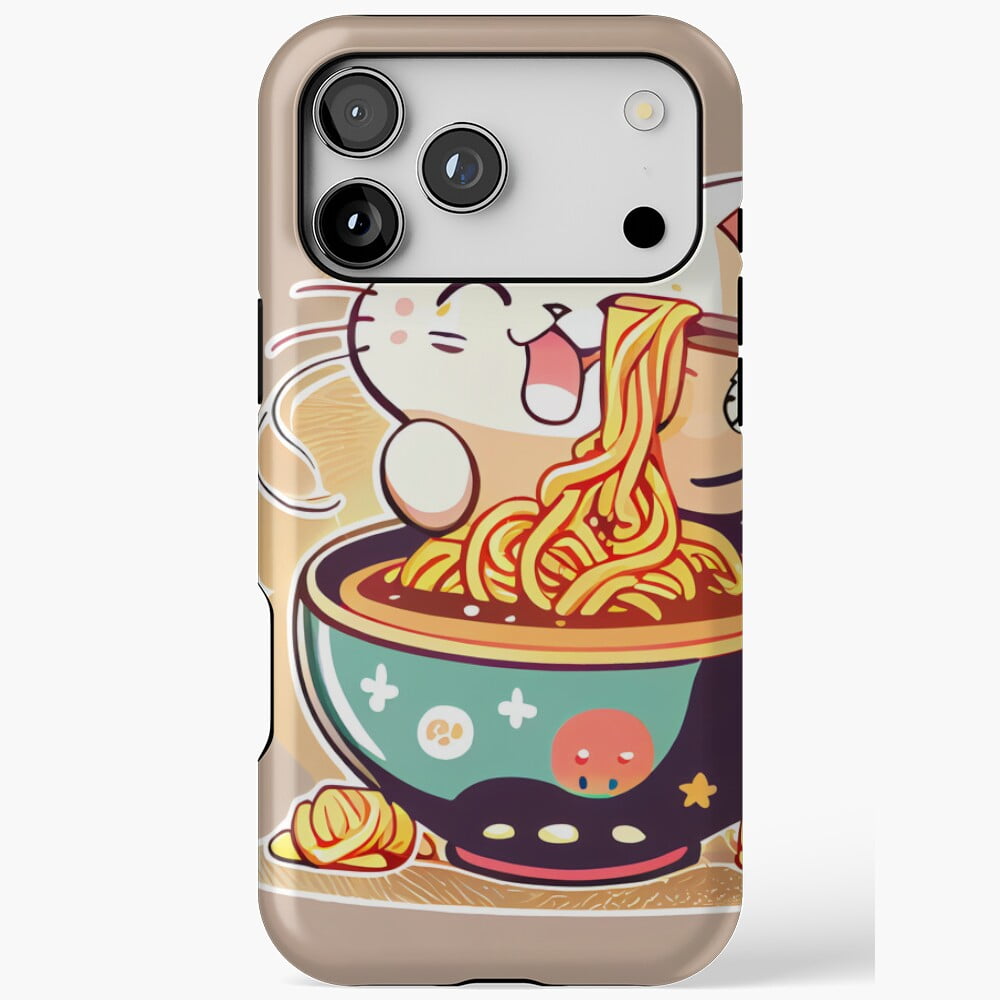 Cute Cat Eating Ramen iPhone Case 17 11 12 13 14 15 16 Pro Max ...