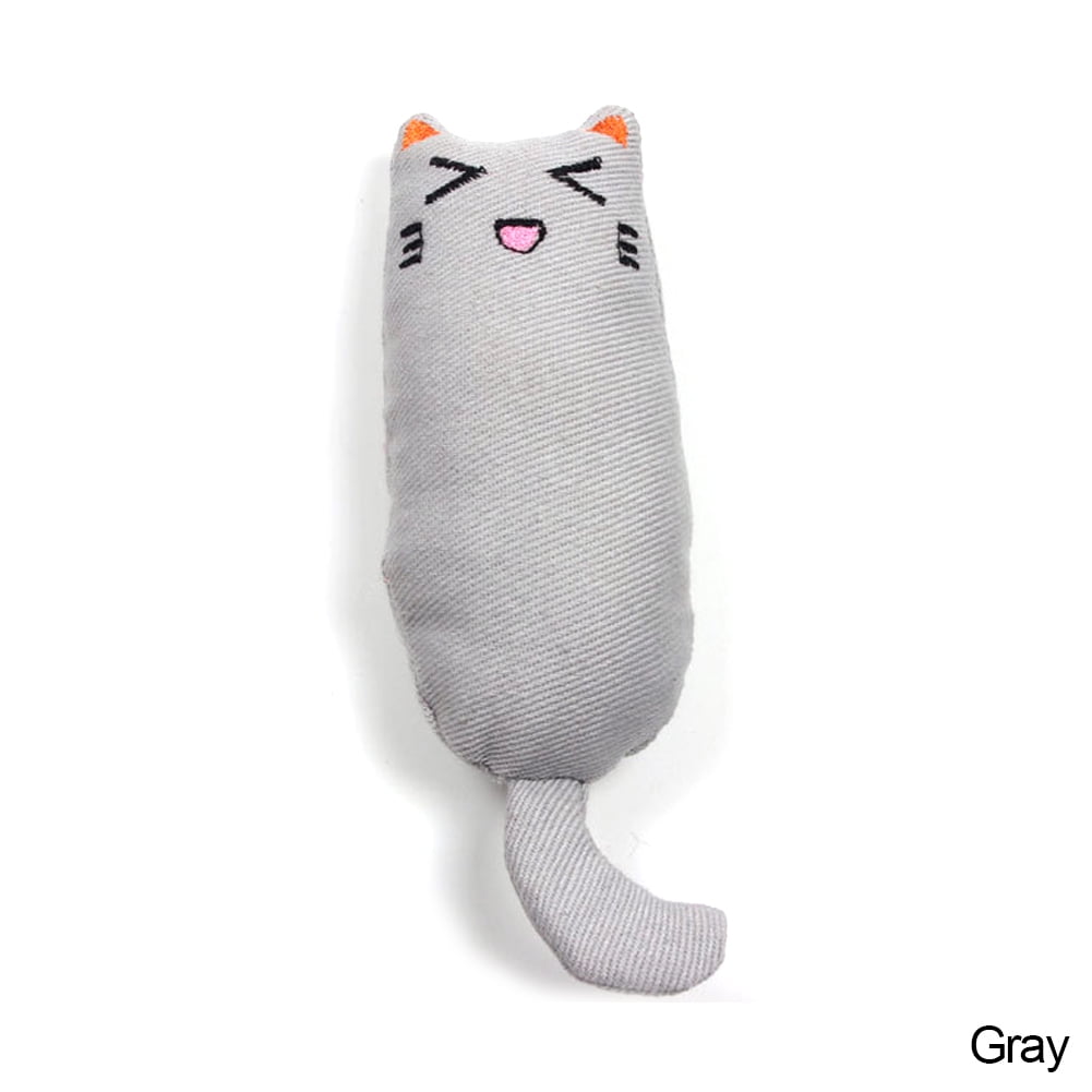 Cute Cat Face Catnip Cats Toy Kitten Teeth Chewing Biting Plush Toys ...