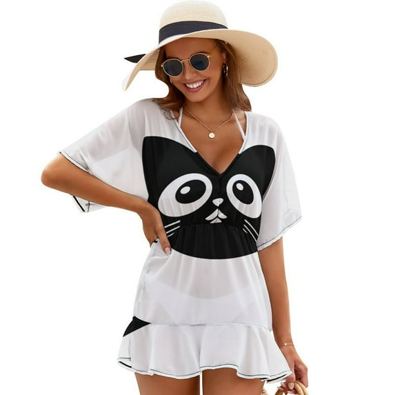 Cute Cat Face Design Women's Luxury Party Dress Evening Dresses Ladies ...