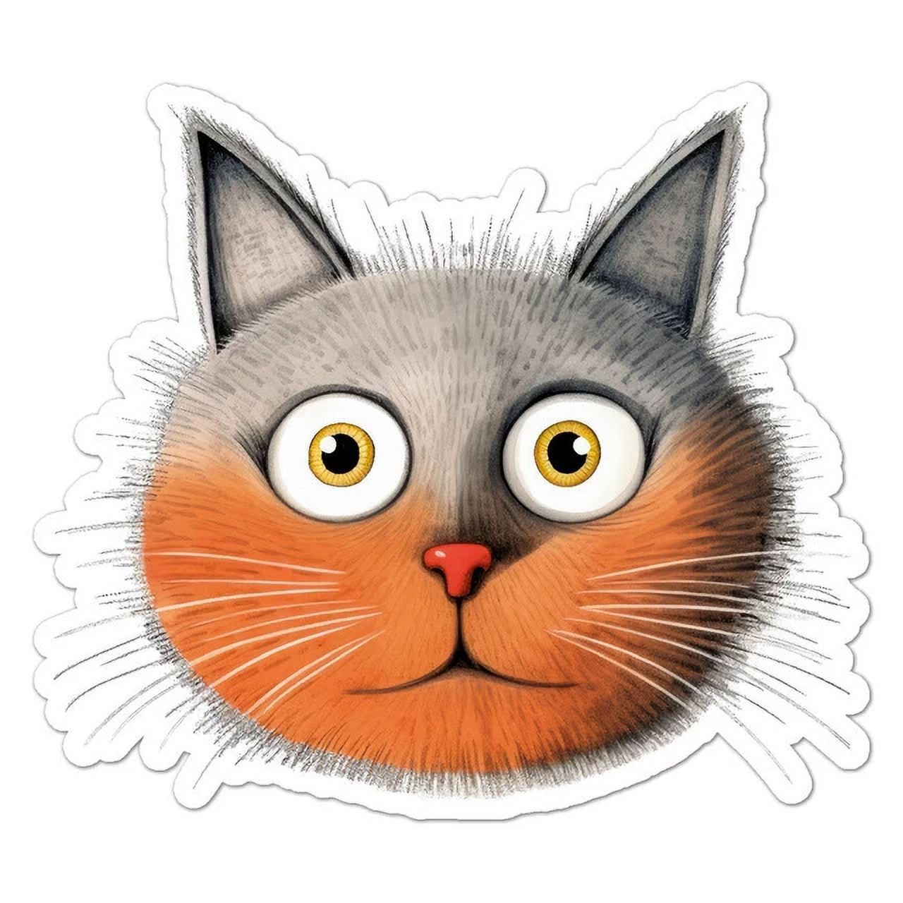 Cute Cat Face Sticker Indoor Outdoor Phone Decal Water Bottle Stickers ...