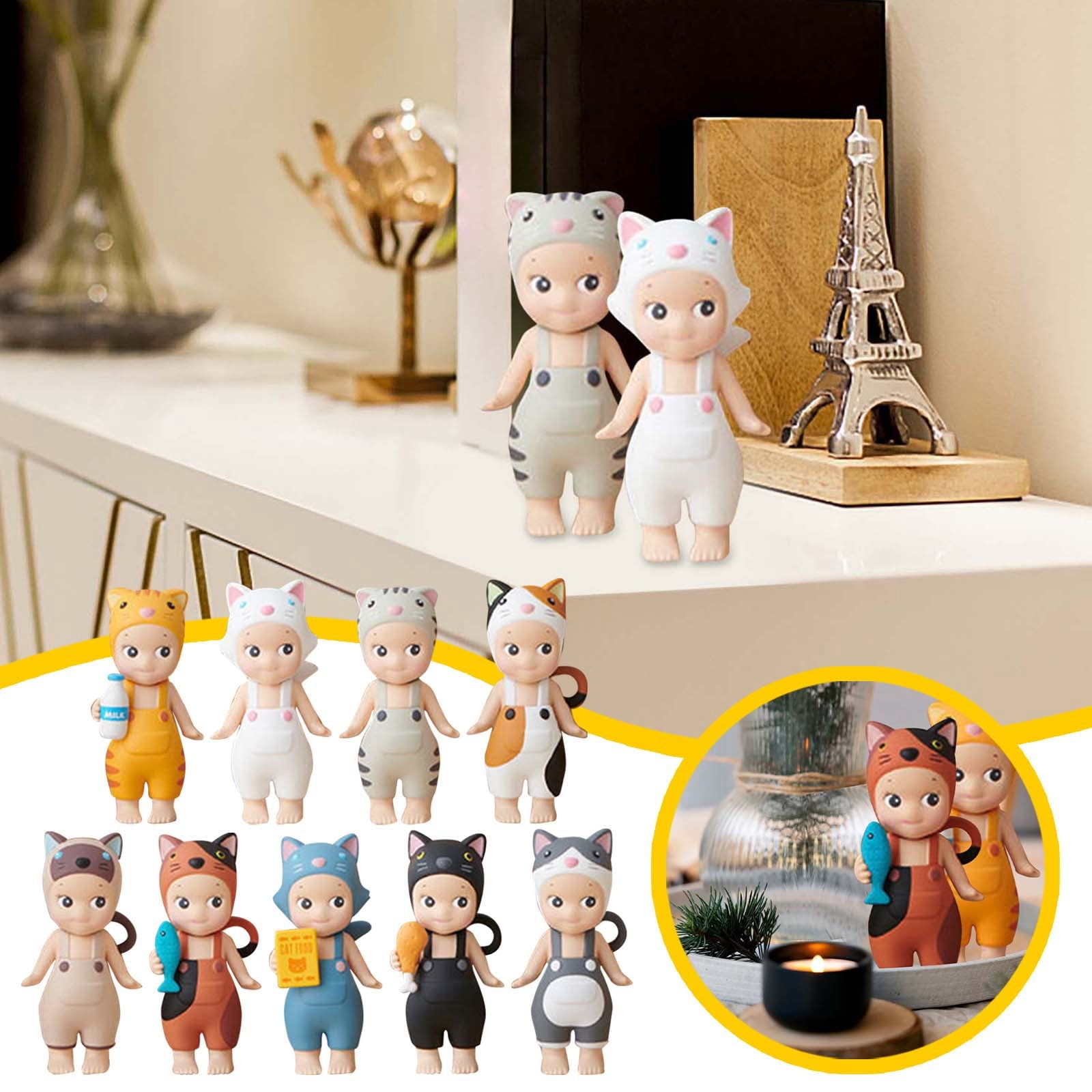 Cute Cat Figures From Meow Meow Daily Series Collectible Desktop And ...