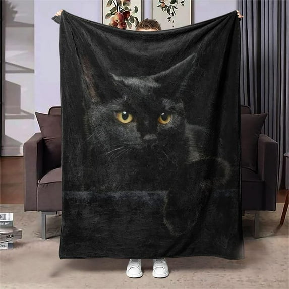 Cute Cat Flannel Blanket, Soft Warm Anti-Pilling, Ideal for Nap Camping ...