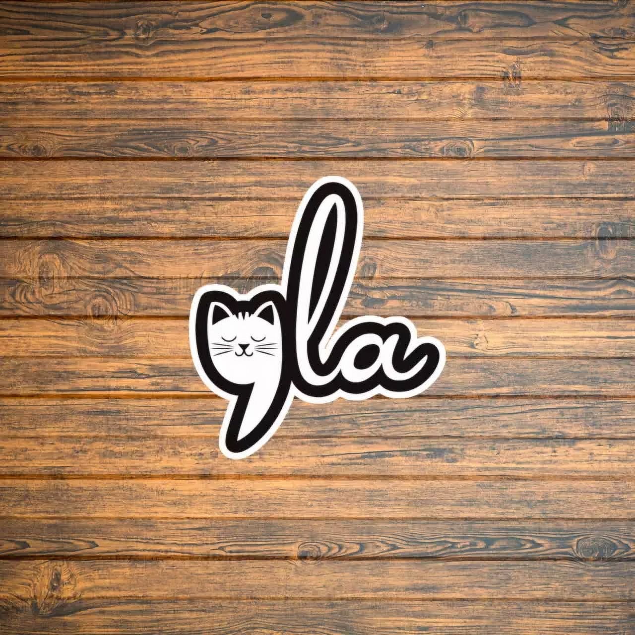 Cute Cat Gla Calligraphy Sticker - Feline Decal For Cat Loversphone ...