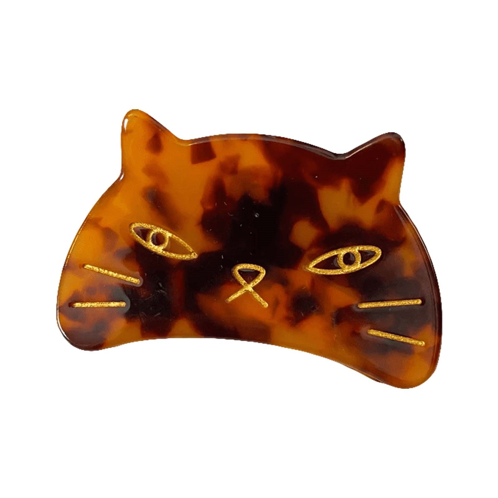 Cute Cat Hair Clips Funny Hair Barrettes for Ladies with French Leopard ...