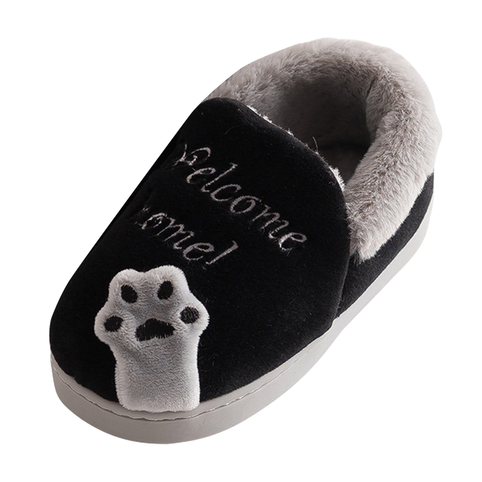 Cute Cat House Slippers for Boys Girls Winter Warm Platform Non Slip ...
