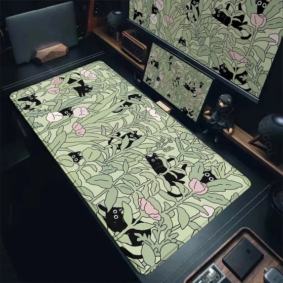 Cute Cat Keyboard Desk Mat, Large Mouse Pad, Locked Edge - 40x80 ...