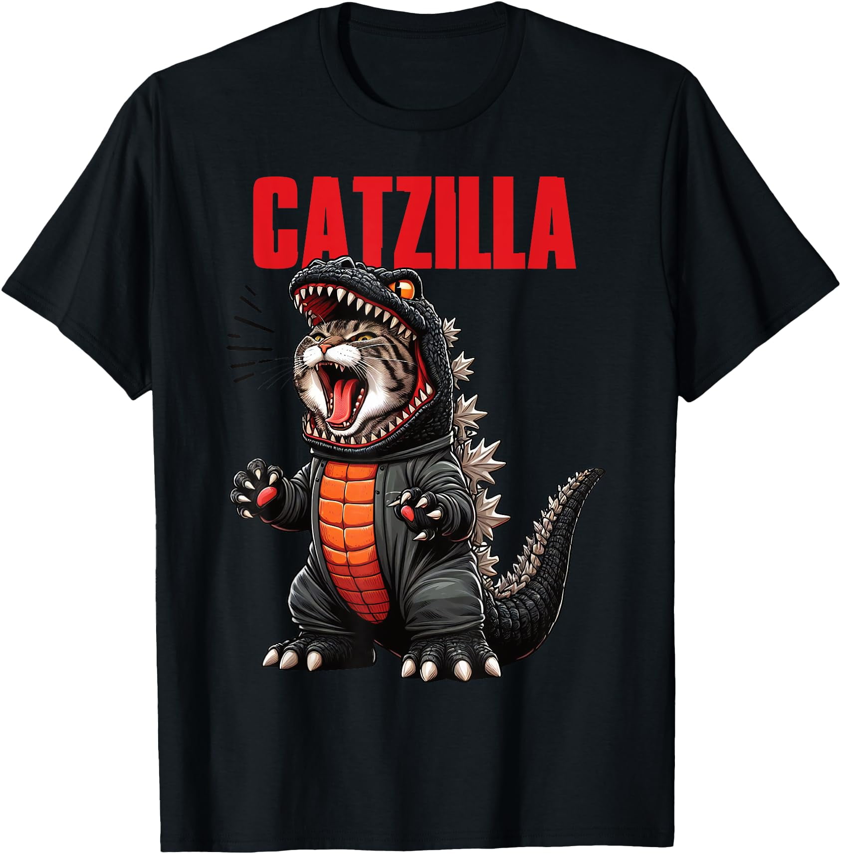 Cute Cat Kitty Catzilla for Cat Moms Cat Dads Pet Lovers T-Shirt,Navy ...