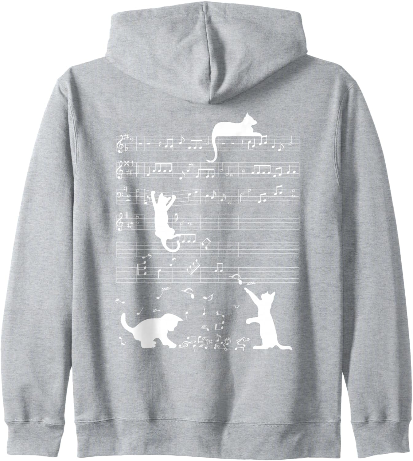 Cute Cat Kitty Playing Music Note Clef Musician Art Mens Hoodie ...
