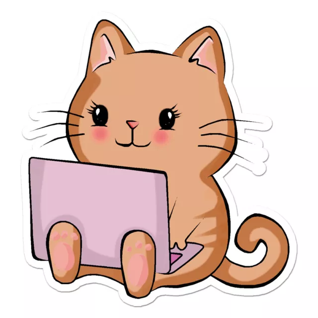 Cute Cat Laptop Sticker Phone Decal Water Bottle Stickers Car Decals ...
