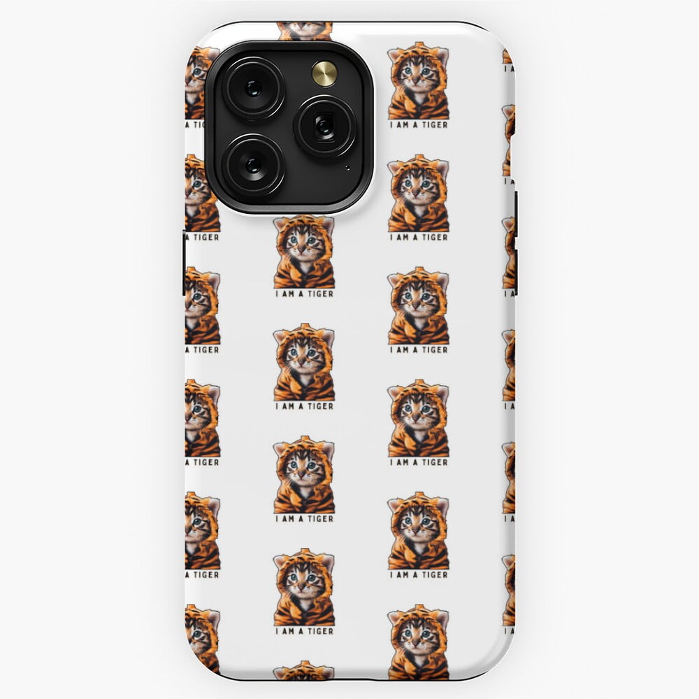 Cute Cat Lover Gift I Am A Tiger Funny Quote iPhone Case 17 11 12 13 14 ...