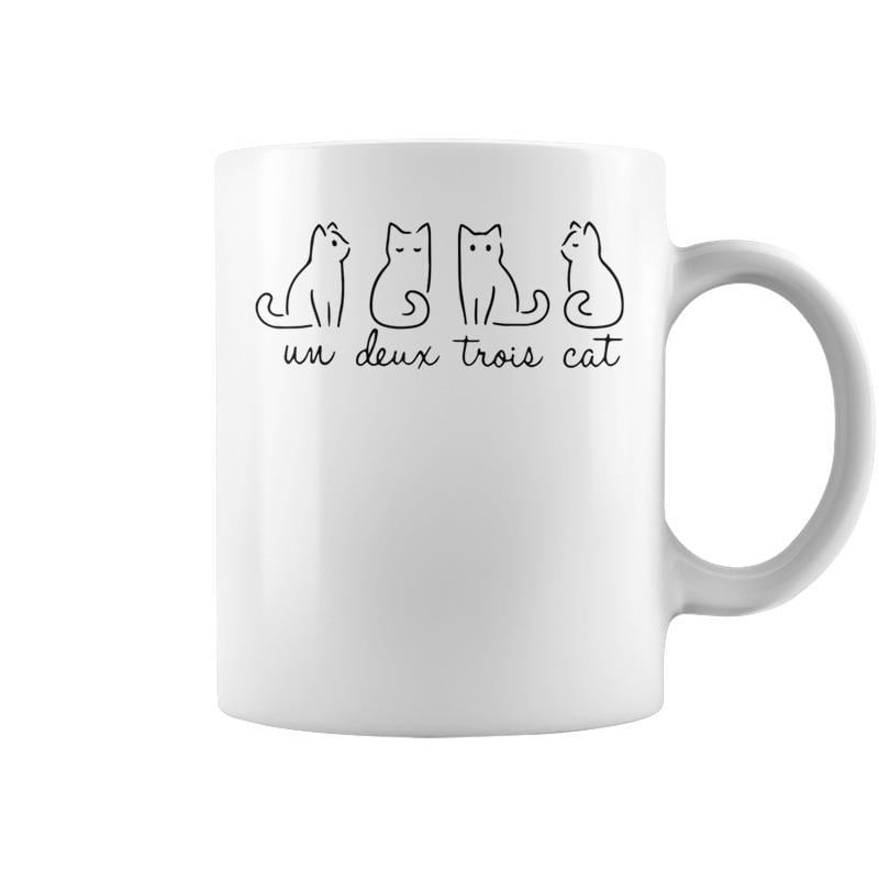 Cute Cat Lover Un Deux Trois Cat Mom Cat Dad Rescue Coffee Mugs ...