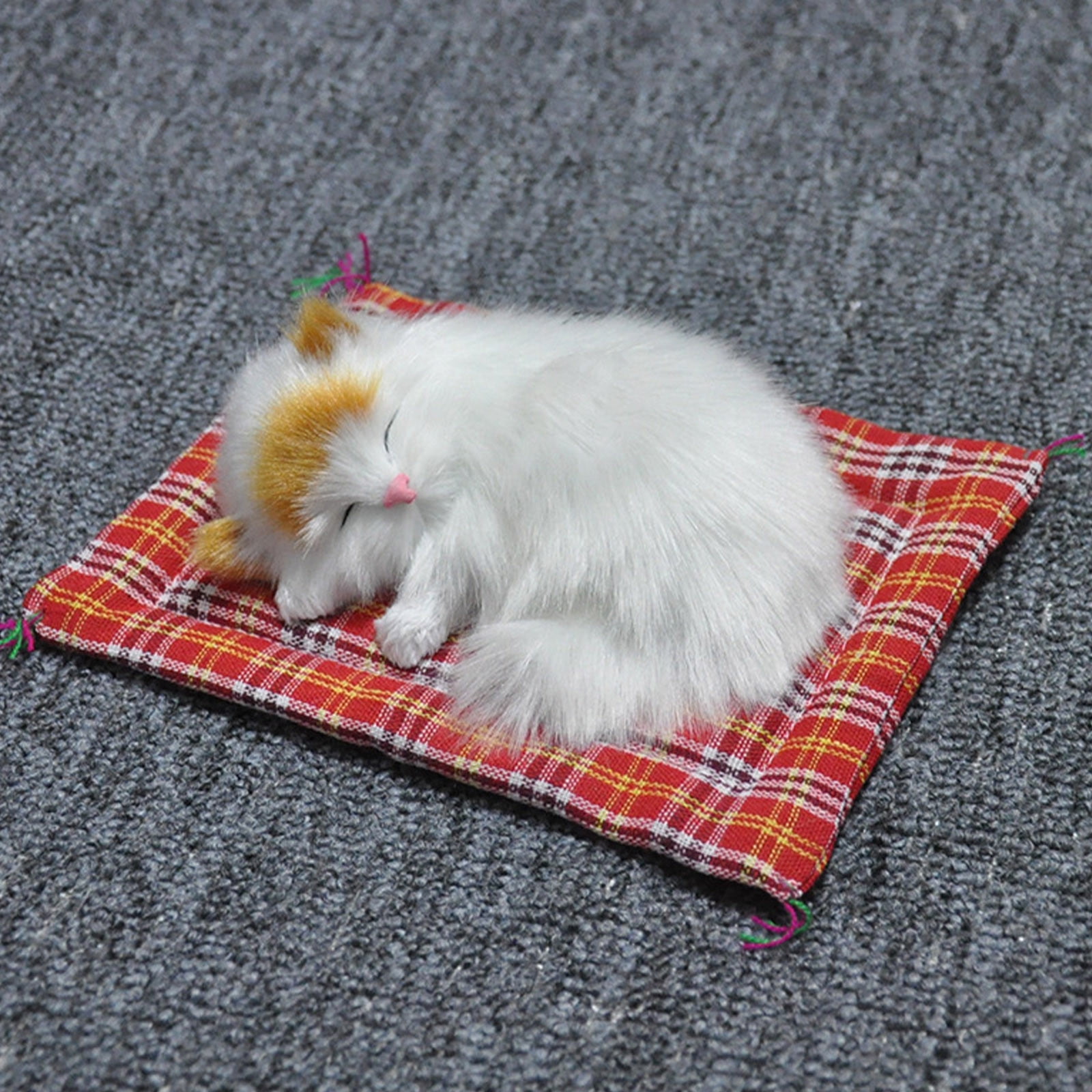 Cute Cat Make Sounds Doll Cute Sleeping Plush Cats on Mat Stuffed ...