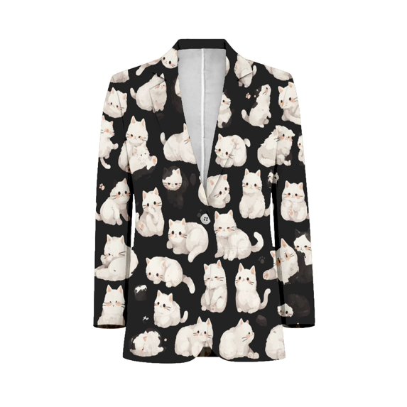 Cute Cat Men Blazers Slim Clothing Summer Jacket Man Oversize Daily ...
