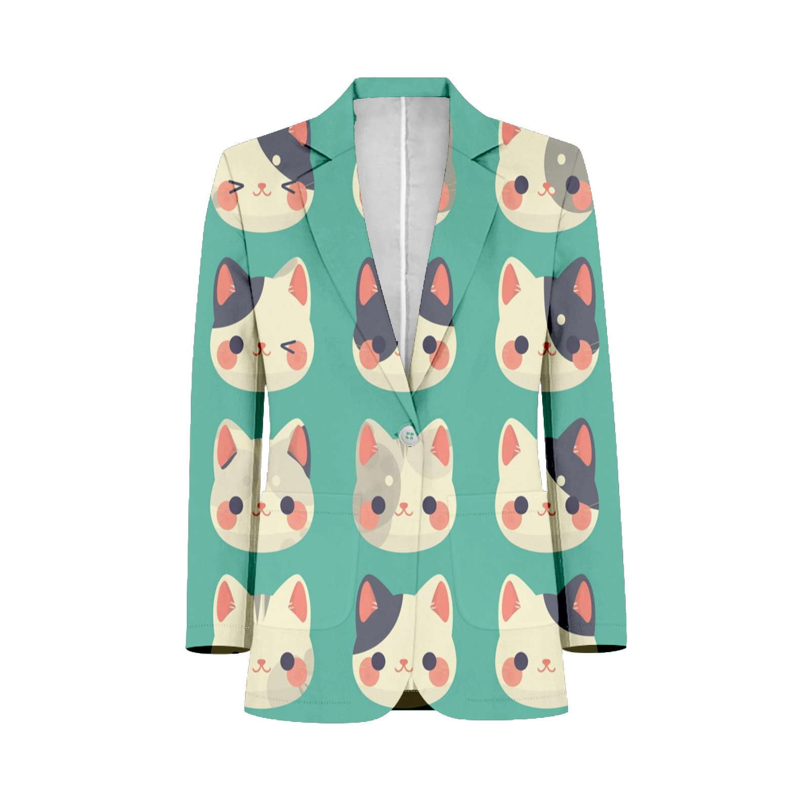 Cute Cat Men Blazers Slim Clothing Summer Jacket Man Oversize Daily ...