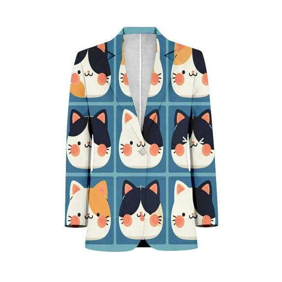 Cute Cat Men Blazers Slim Clothing Summer Jacket Man Oversize Daily ...