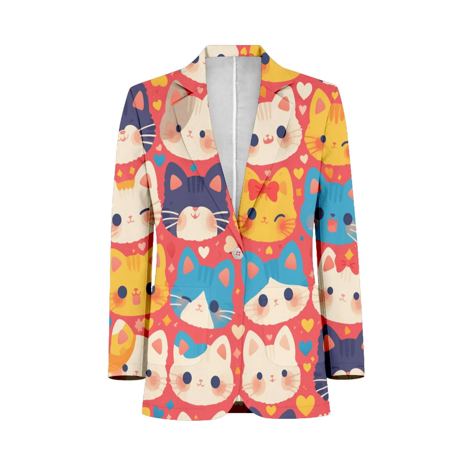 Cute Cat Men Blazers Slim Clothing Summer Jacket Man Oversize Daily ...