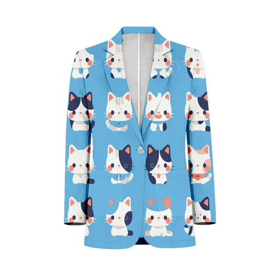 Cute Cat Men Blazers Slim Clothing Summer Jacket Man Oversize Daily ...