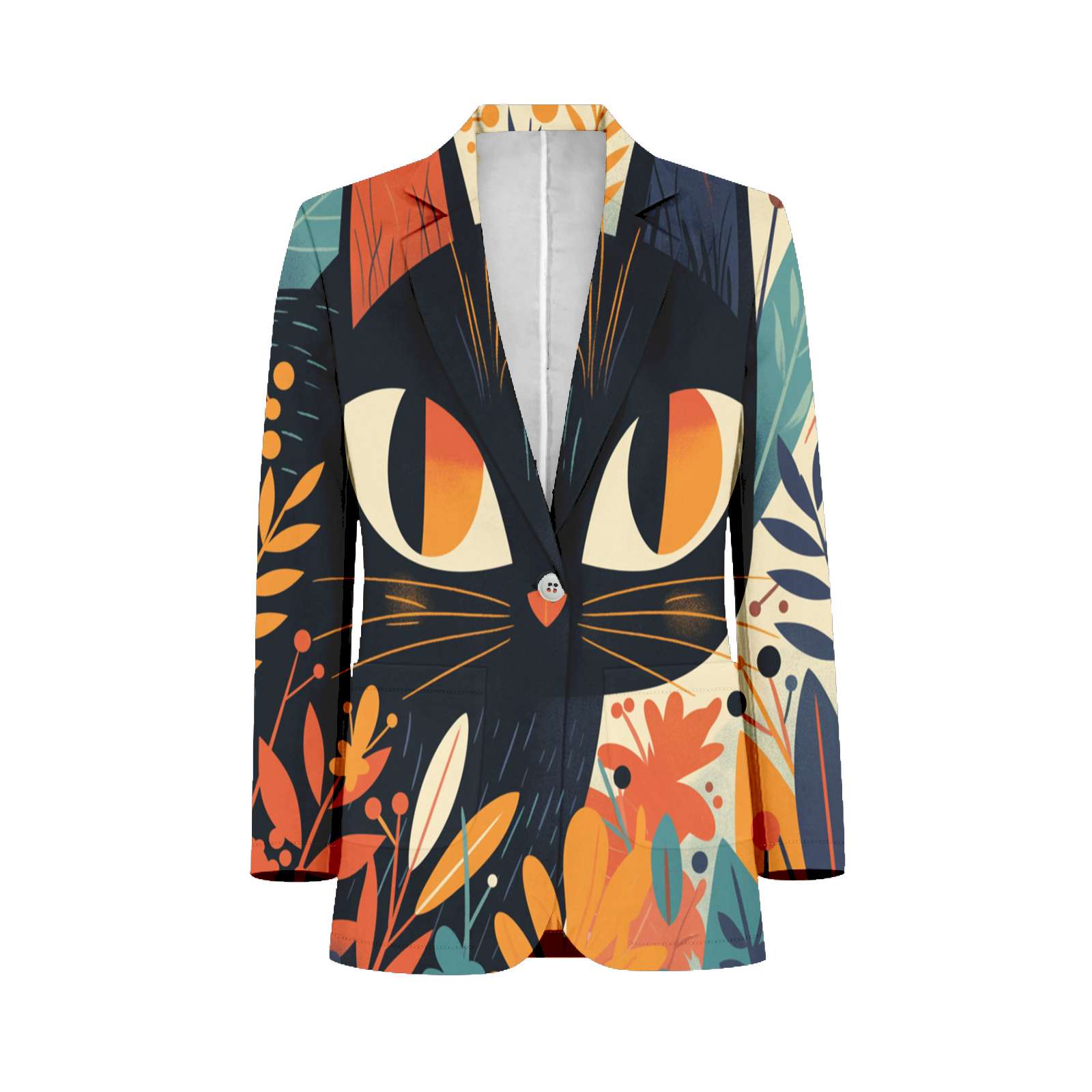 Cute Cat Men's Suit Blazer Casual Party Wear Slim Fit Suit Jacket ...