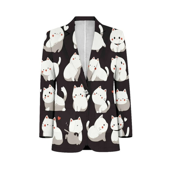 Cute Cat Mens Suits Shawl Collar Slim Fit Suit Mens Groom Jacket ...