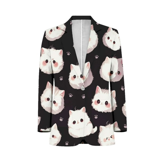Cute Cat Mens Suits Shawl Collar Slim Fit Suit Mens Groom Jacket ...