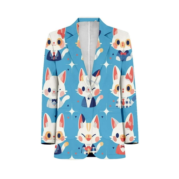 Cute Cat Mens Suits Shawl Collar Slim Fit Suit Mens Groom Jacket ...