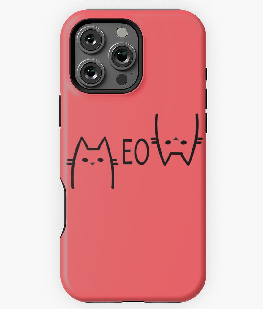 Cute Cat Meow Drawings Lovers M2874 Phone Case for iPhone 17 16 15 14 ...