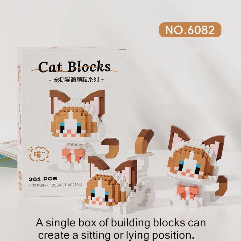 Cute Cat Meow Series Tiny Particle Orange Cat Building Blocks Ragdoll ...