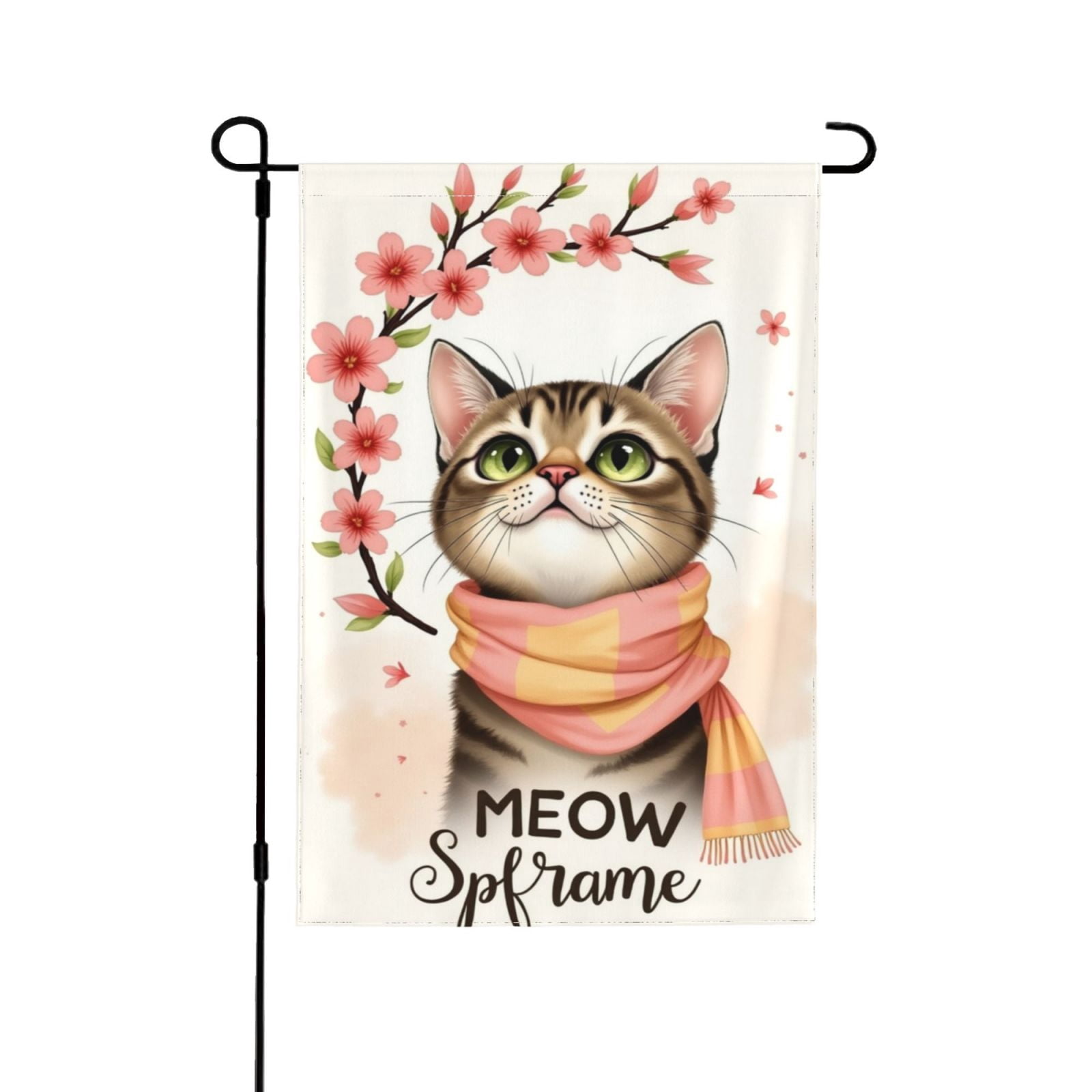 Cute Cat Meow Springtime Garden Flag 12x18 Inch Double Sided – Adorable ...
