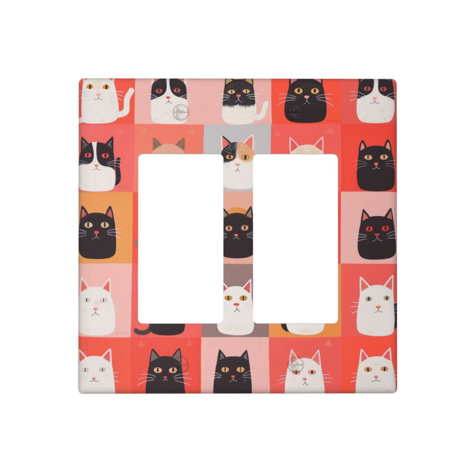 Cute Cat Meow Switch Cover Decorative Wall Plate / 2-Gang / Standard ...