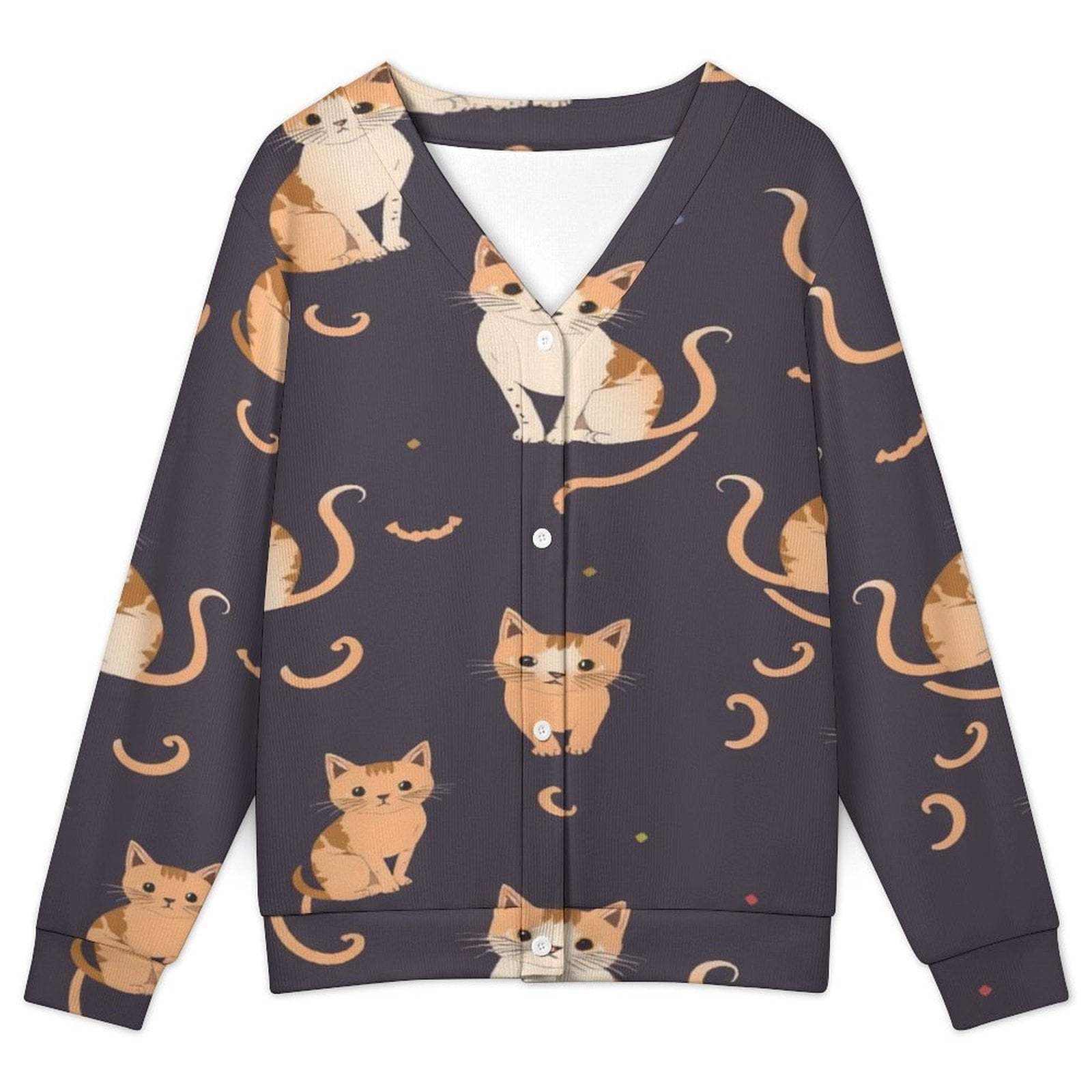 Cute Cat Pattern Sweater Autumn Winter Women's Outerwear - Walmart.com