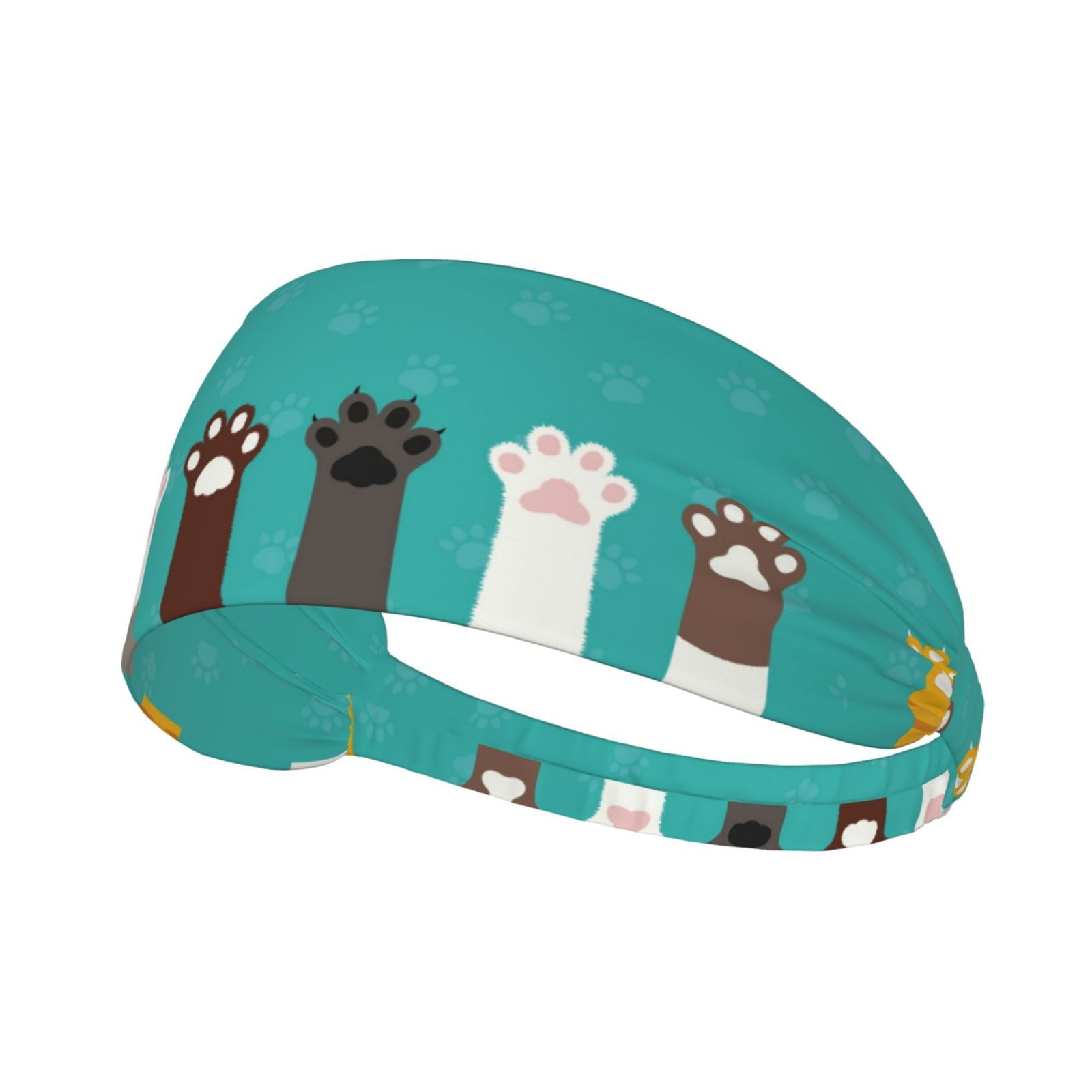 Cute Cat Paw And Dog Sweat Band Sports Headbands for Men & Women ...