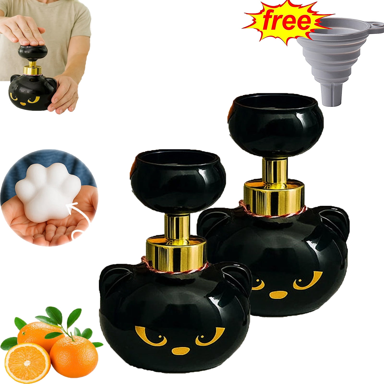 Cute Cat Paw Foam Soap Dispenser, 2025 New Cat Pawprint Soap, Cats ...
