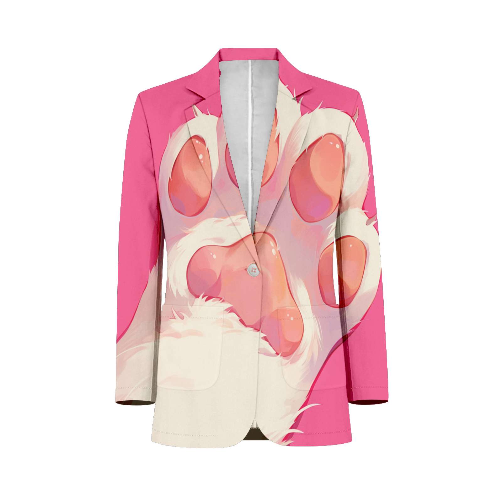 Cute Cat Paw Mens Suits Shawl Collar Slim Fit Suit Mens Groom Jacket ...