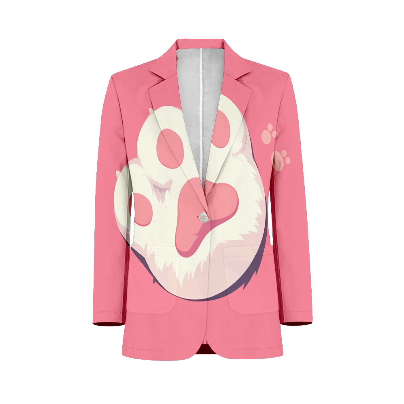 Cute Cat Paw Mens Suits Shawl Collar Slim Fit Suit Mens Groom Jacket ...