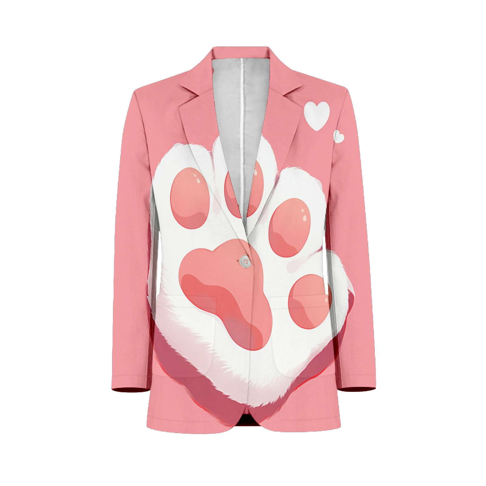 Cute Cat Paw Mens Suits Shawl Collar Slim Fit Suit Mens Groom Jacket ...