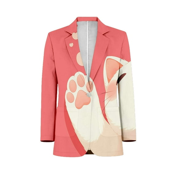 Cute Cat Paw Mens Suits Shawl Collar Slim Fit Suit Mens Groom Jacket ...