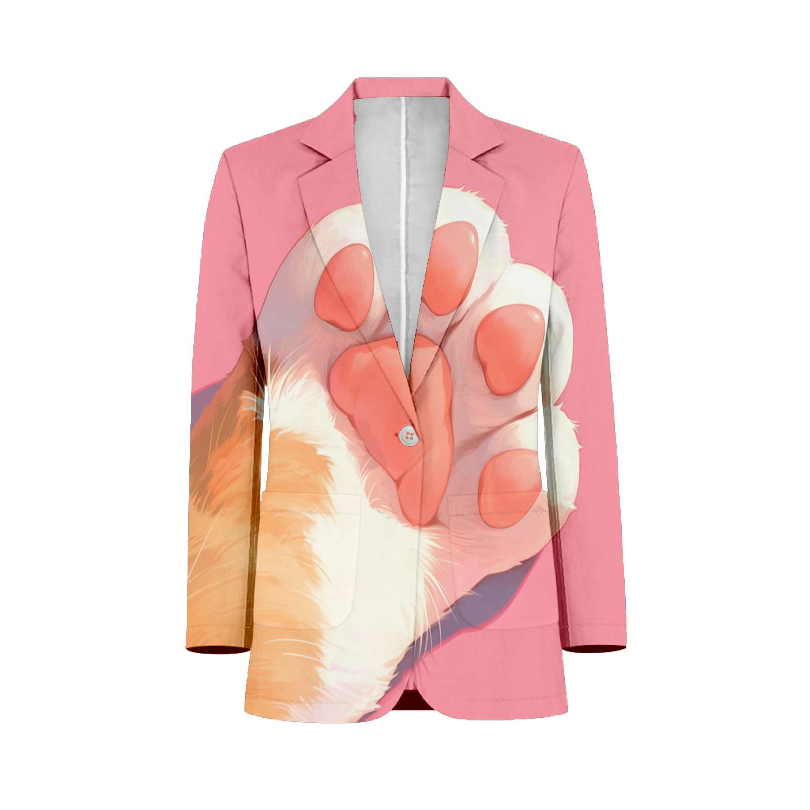 Cute Cat Paw Mens Suits Shawl Collar Slim Fit Suit Mens Groom Jacket ...