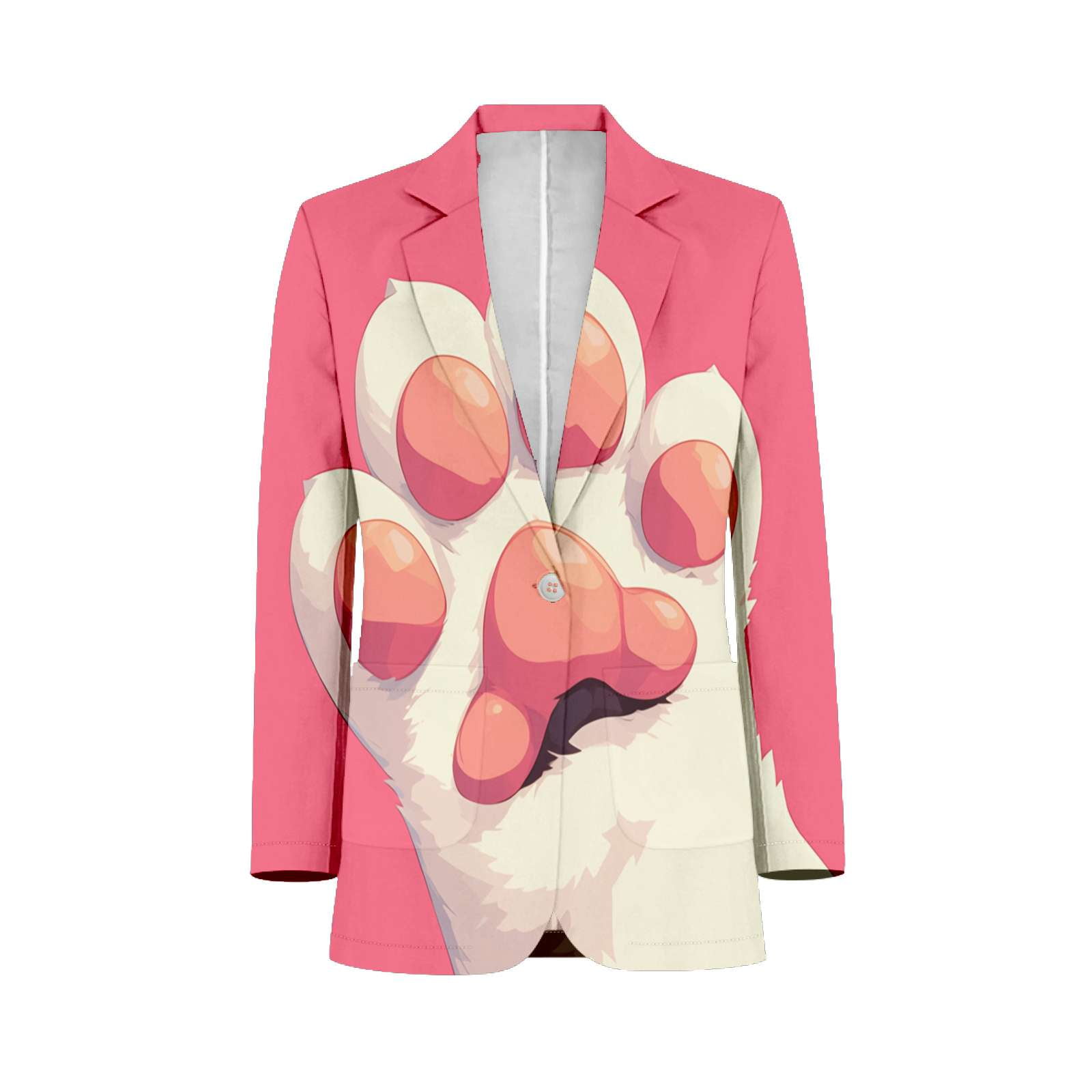 Cute Cat Paw Mens Suits Shawl Collar Slim Fit Suit Mens Groom Jacket ...