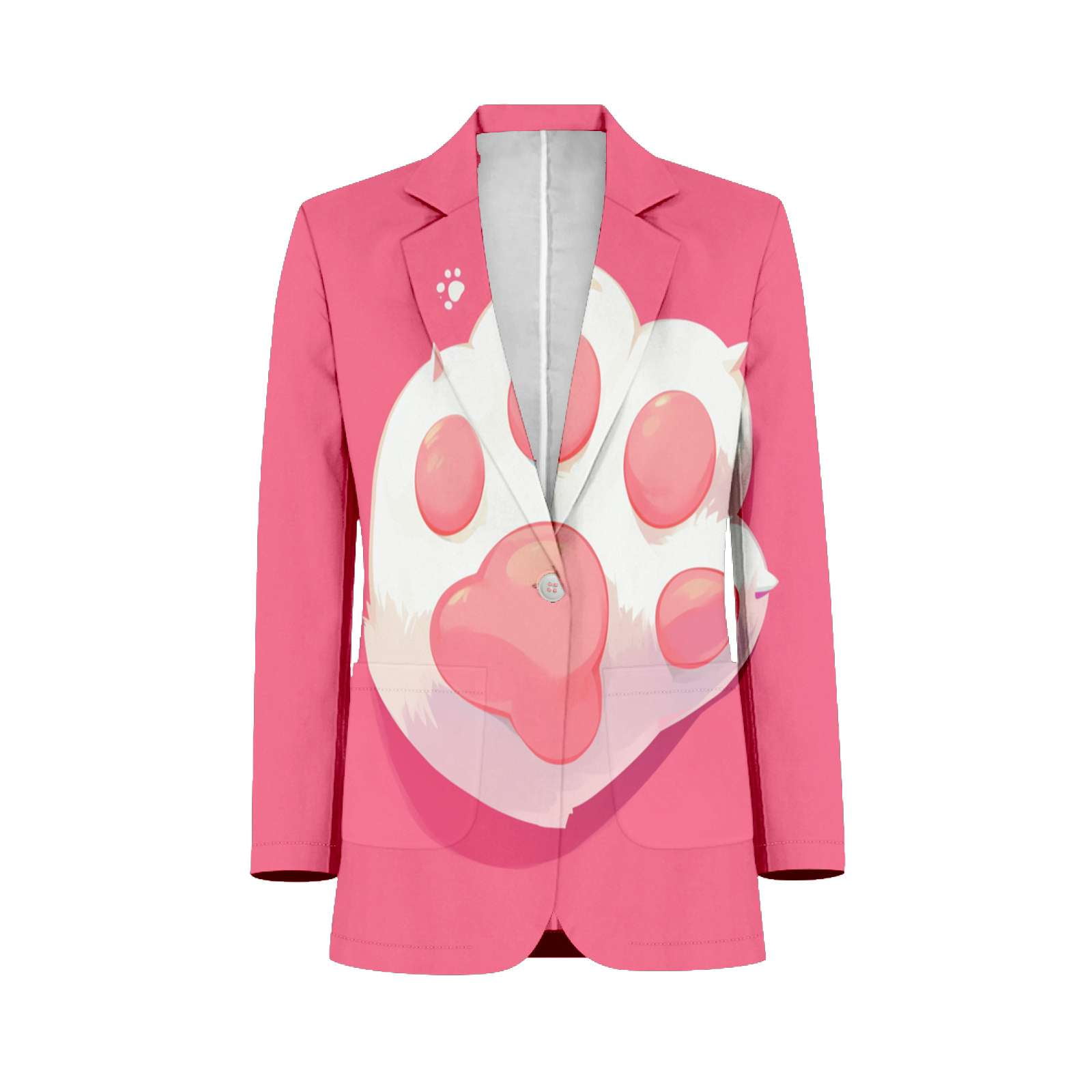 Cute Cat Paw Mens Suits Shawl Collar Slim Fit Suit Mens Groom Jacket ...