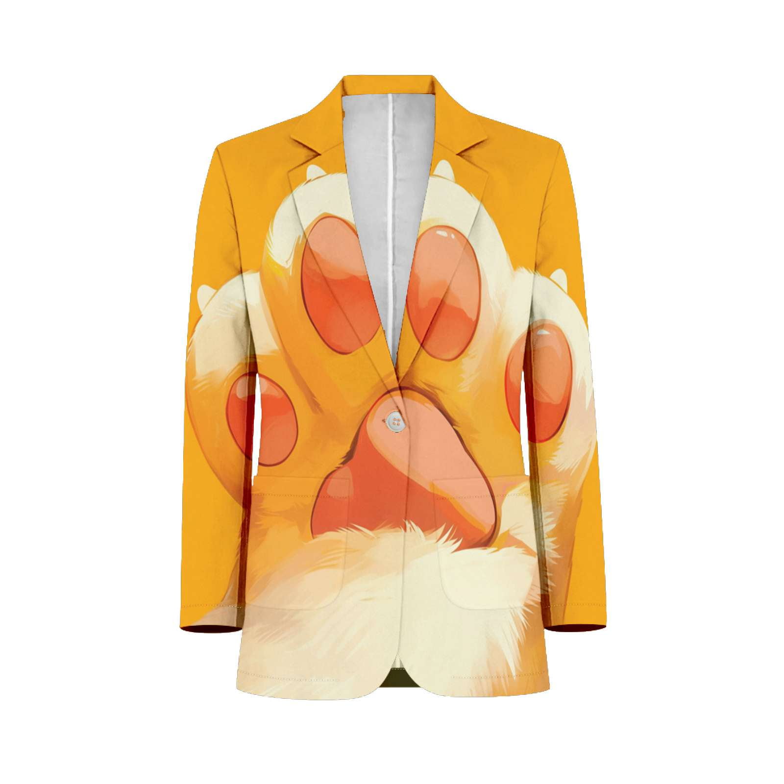 Cute Cat Paw Mens Suits Shawl Collar Slim Fit Suit Mens Groom Jacket ...