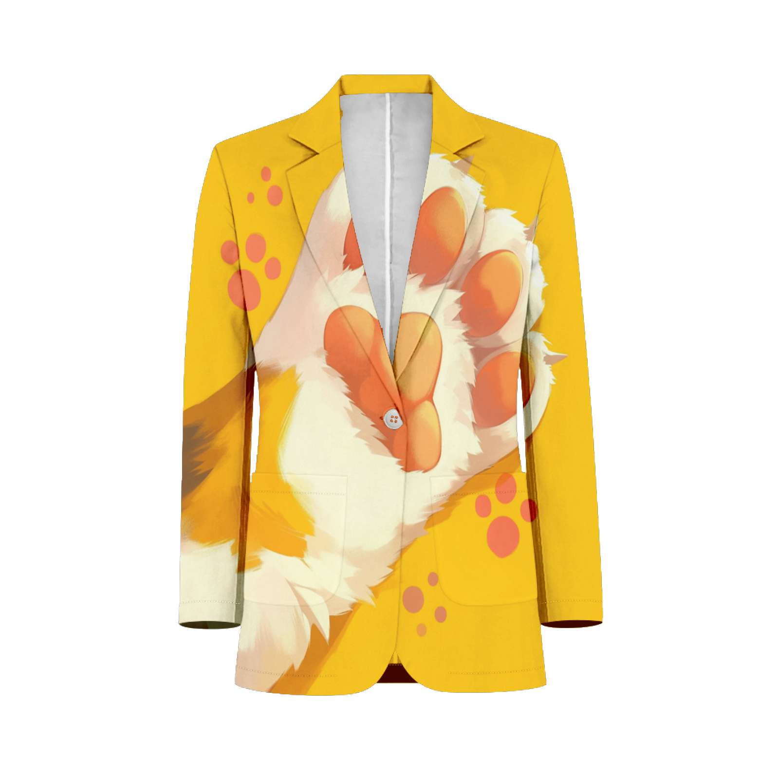 Cute Cat Paw Mens Suits Shawl Collar Slim Fit Suit Mens Groom Jacket ...