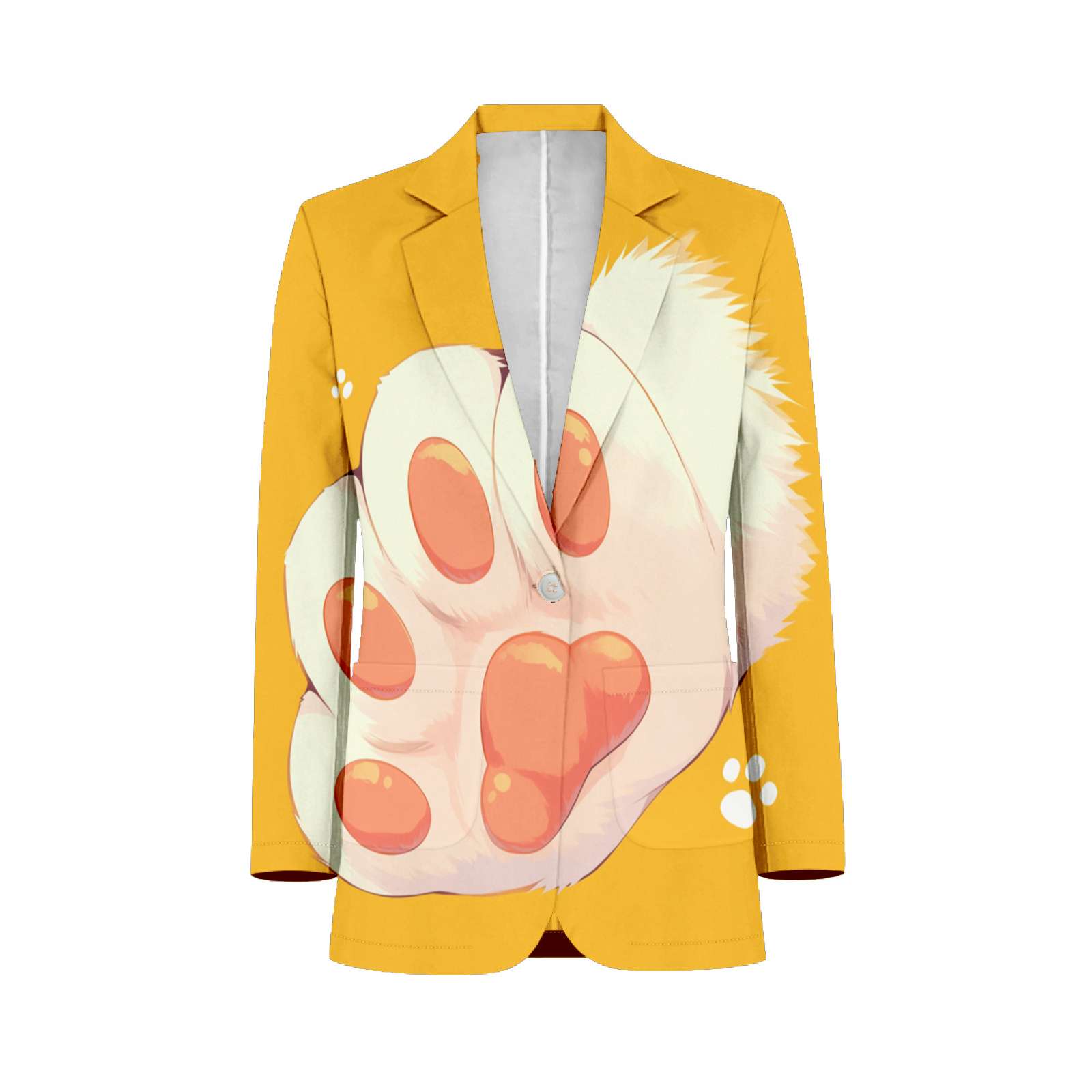 Cute Cat Paw Mens Suits Shawl Collar Slim Fit Suit Mens Groom Jacket ...