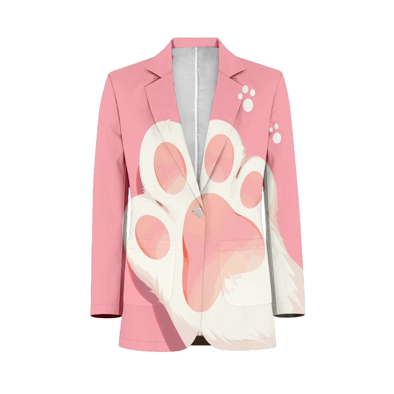 Cute Cat Paw Mens Suits Shawl Collar Slim Fit Suit Mens Groom Jacket ...