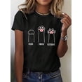 Cute Cat Paw Rock Paper Scissors Graphic T-Shirt, Funny Cat Lover ...
