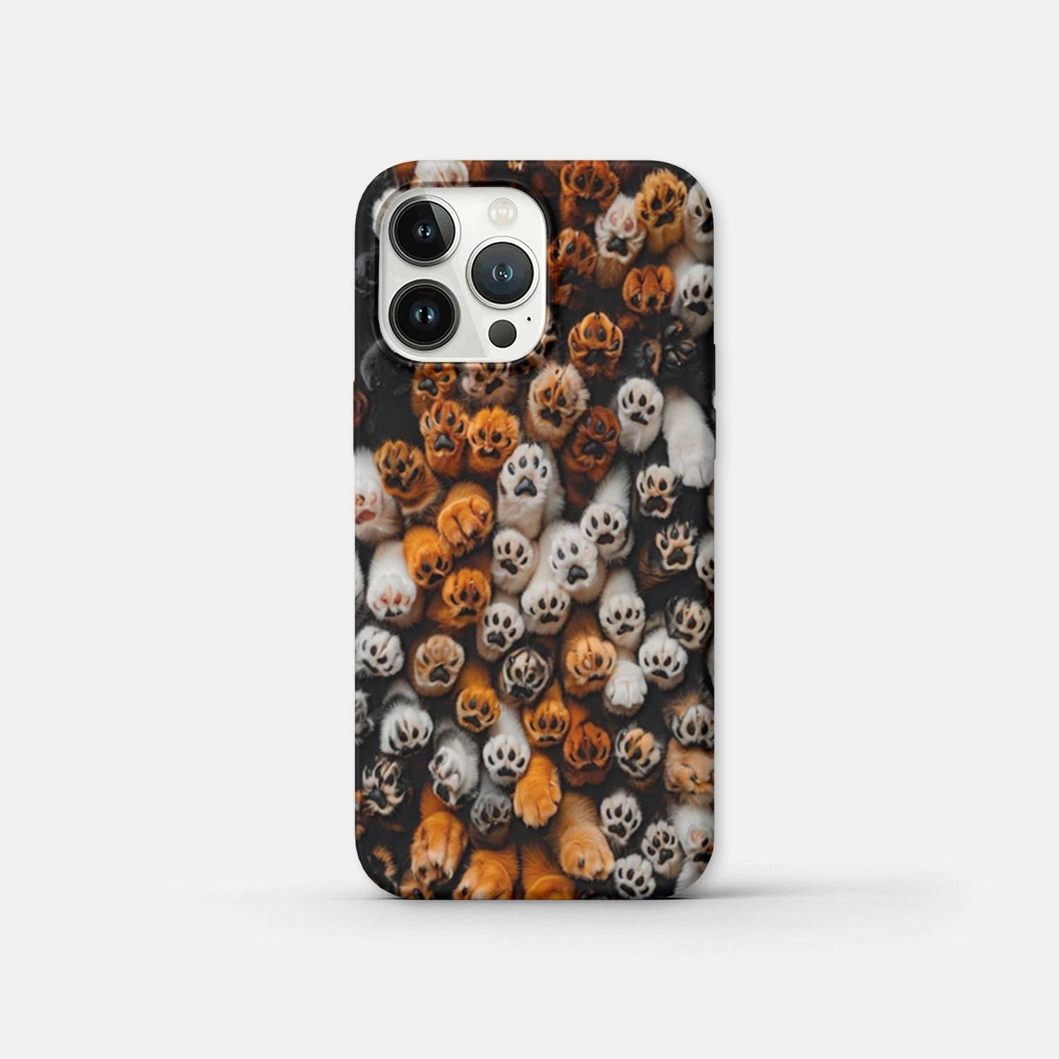 Cute Cat Paws Phone Case Colorful Fun Pattern for iPhone 17 through 11 ...