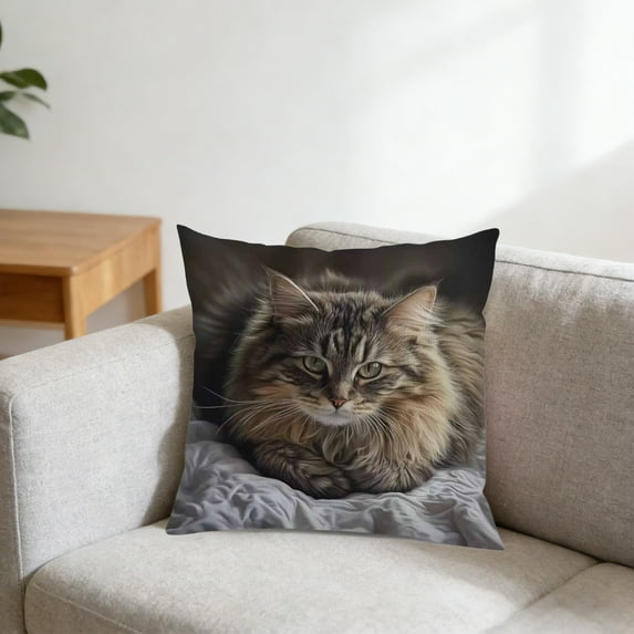Cute Cat Pet Pillowcase with Hidden Zipper, Funny Cat Pattern ...