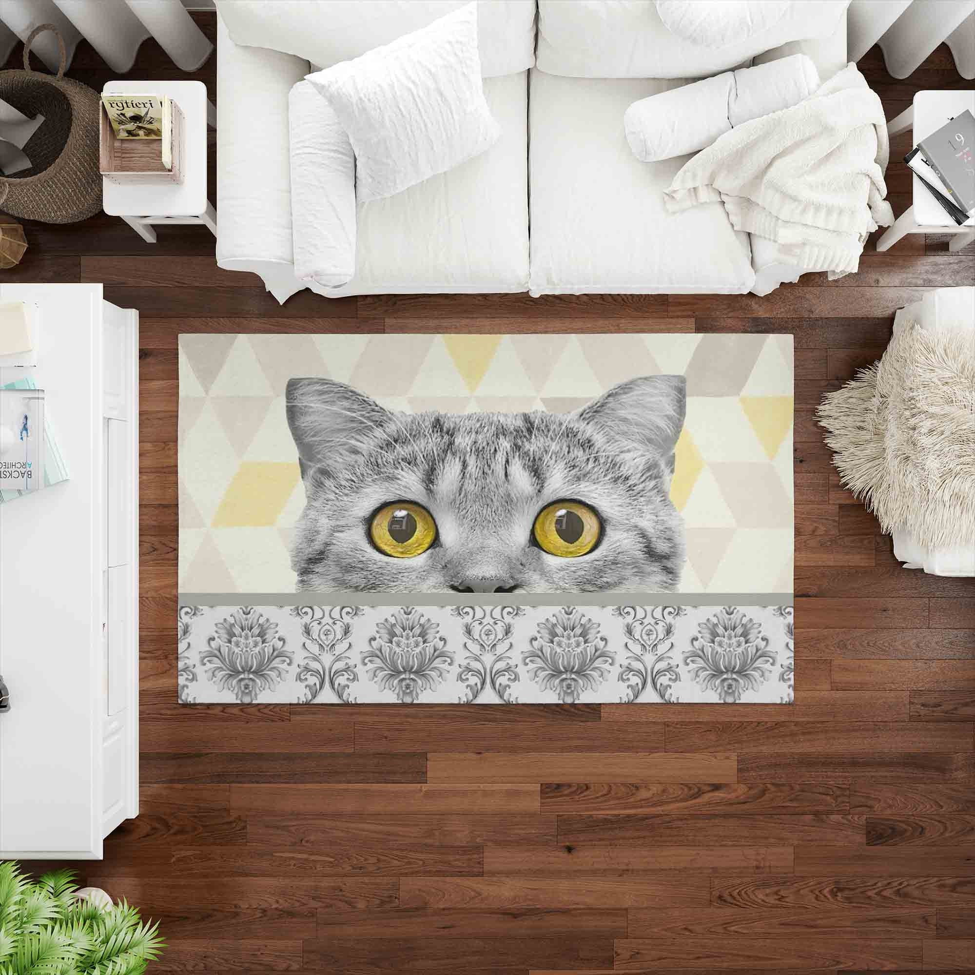 Cute Cat Rug, Funny Cat Rugs, Animal Rugs, Cat Lower Gift Rug,Accent ...