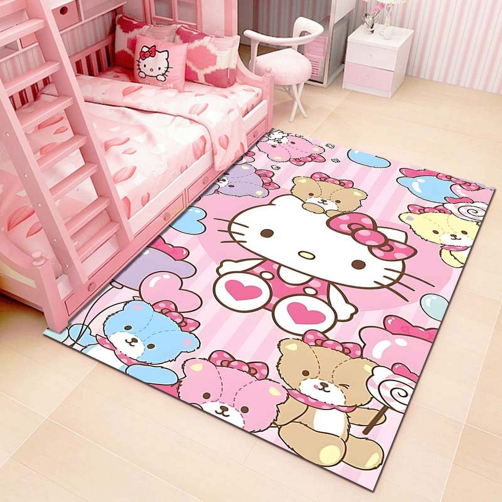 Cute Cat Sanrio Hello Kitty Print Cartoon Carpet Rug for Home Living ...