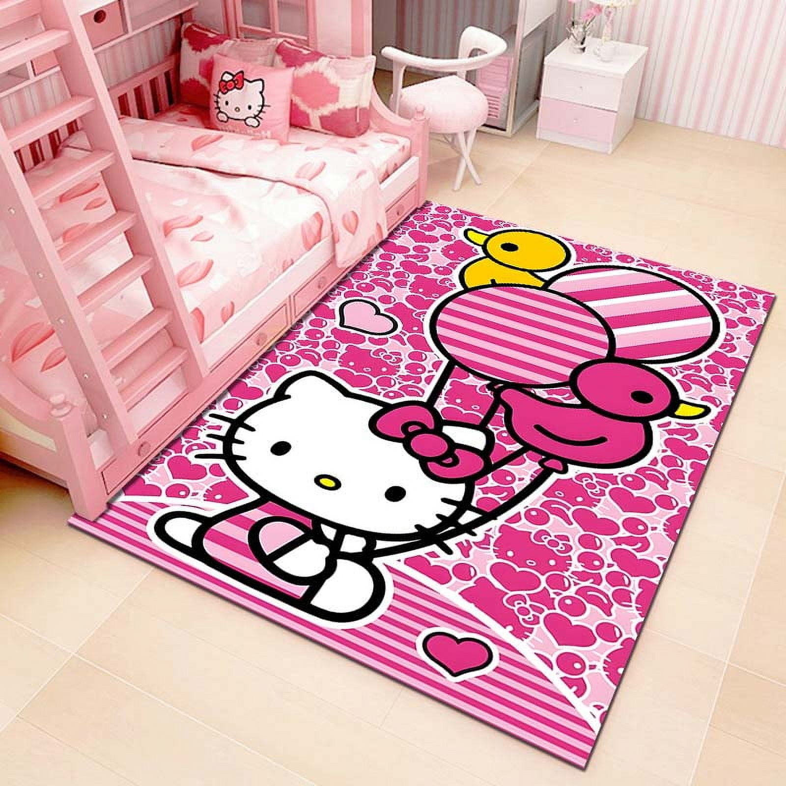 Cute Cat Sanrio Hello Kitty Print Cartoon Carpet Rug for Home Living ...
